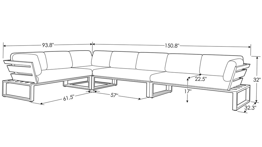 Kore Outdoor Sectional and Table Set