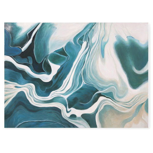Liquid Teal Canvas Art - 96" x 70"