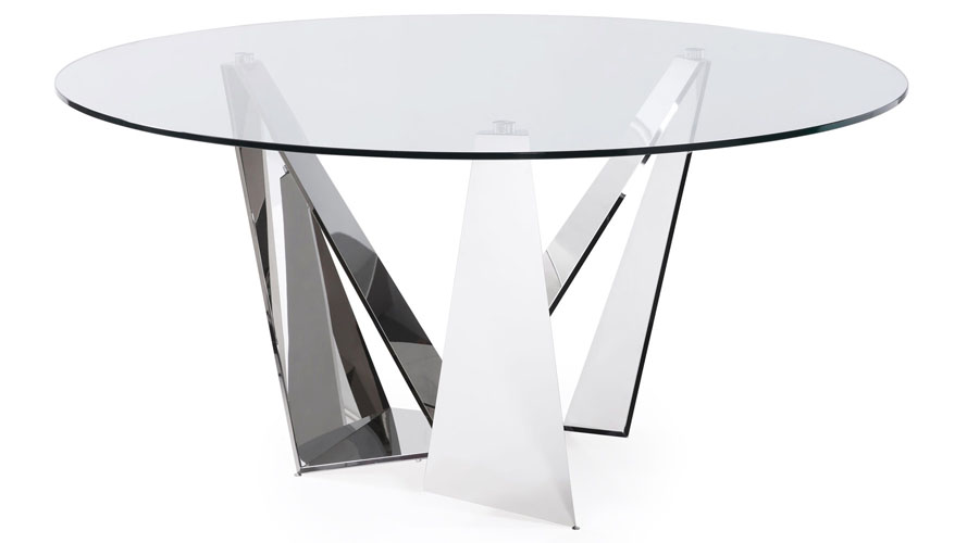 Serra 59" Round Dining Table - Clear