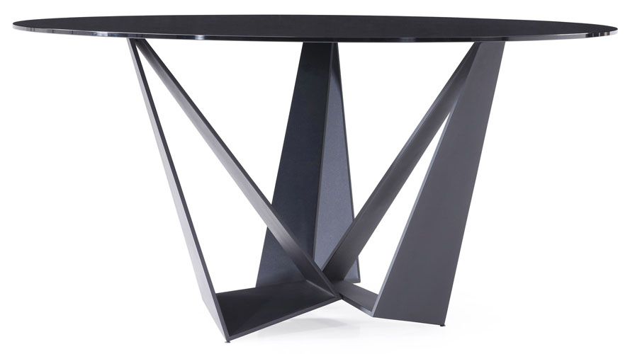 Serra 59" Round Dining Table - Smoked
