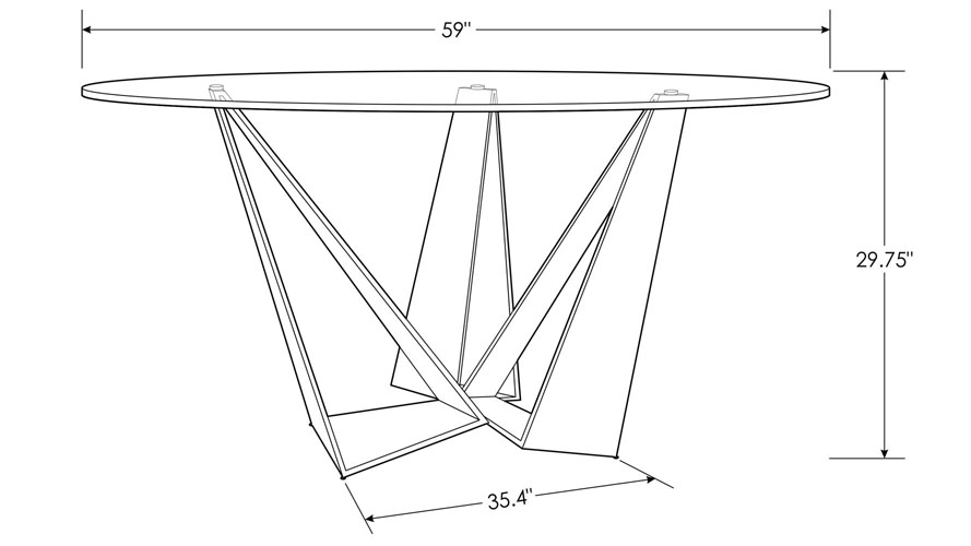 Serra 59" Round Dining Table - Clear