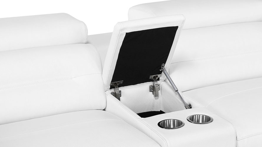 Monaco Reclining Leather Sofa with Consoles | Zuri Furniture