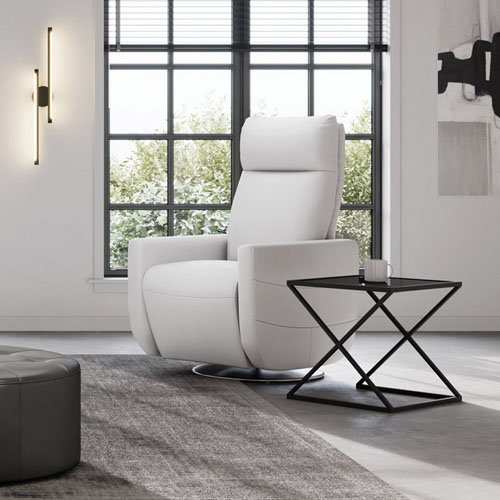 Ritz Reclining Leather Swivel Chair | Zuri Furniture