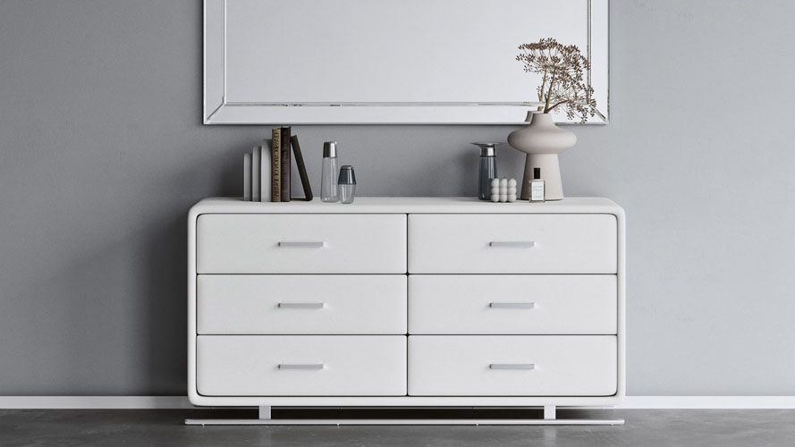 Vetro Accent Chest - White