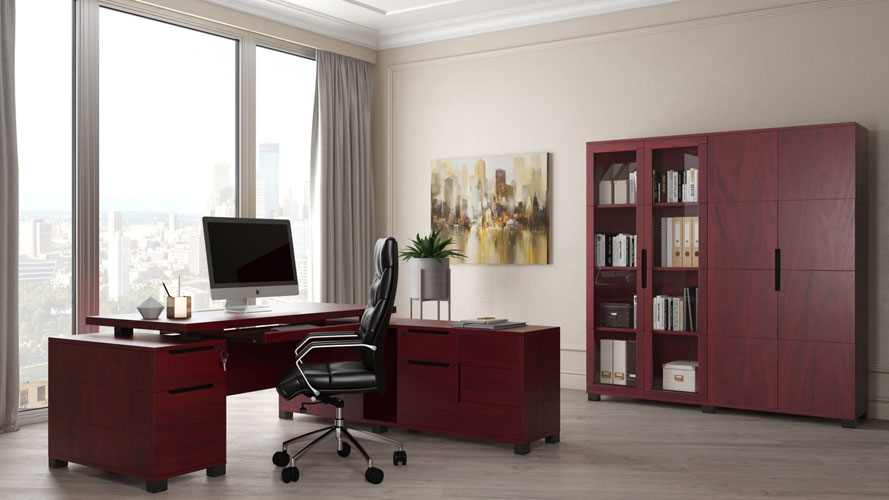 Ford Desk with Return - Mahogany