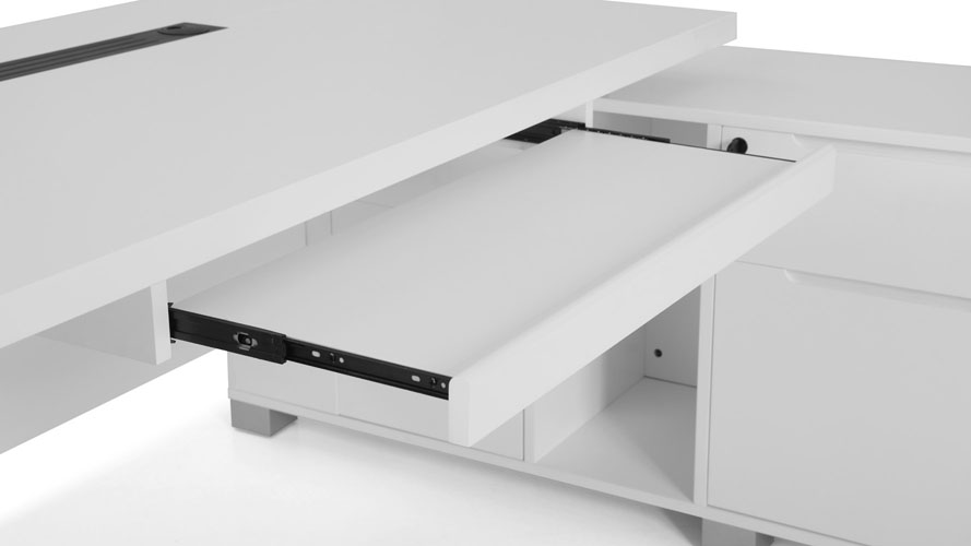 Ford Desk with Return - White