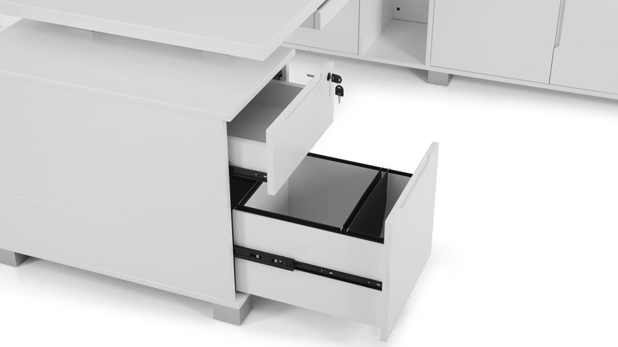 Ford Desk with Return - White