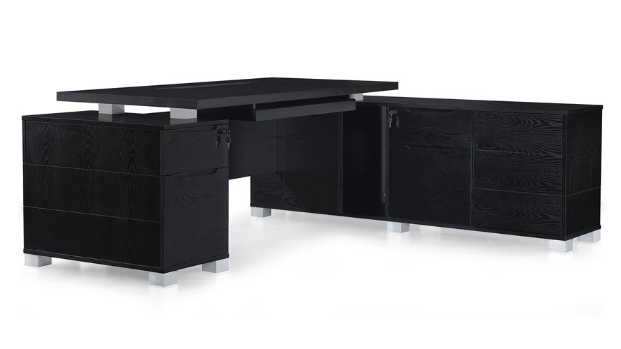 Ford Desk with Return - Black