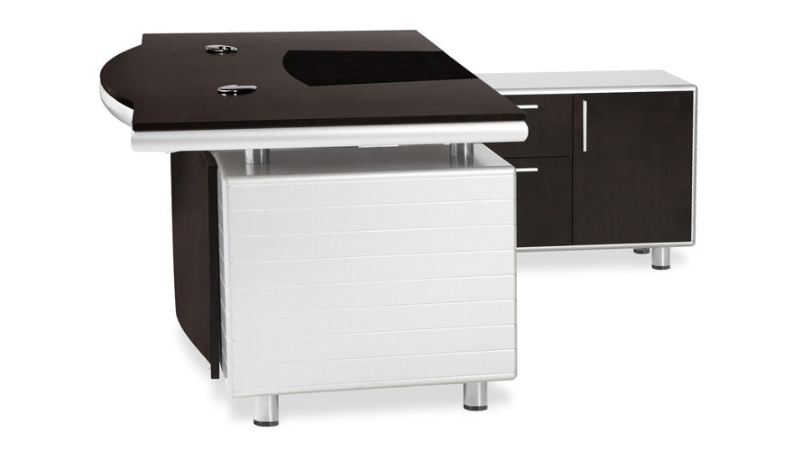 Kennedy Desk with Return - Dark