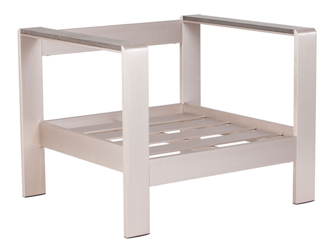 Rivera Armchair Frame Brushed Aluminum