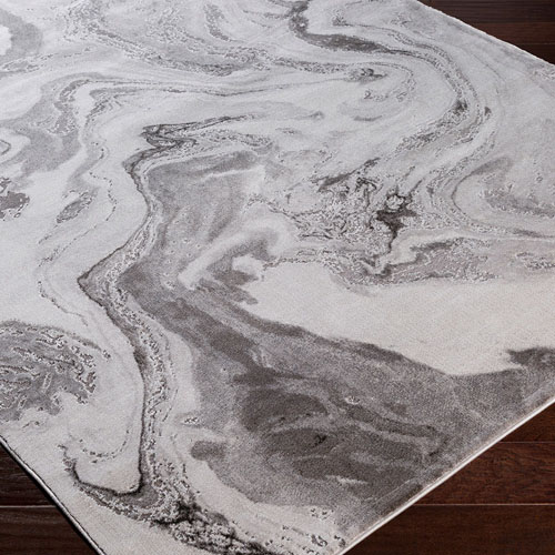 Tibetan Gray and White Rug