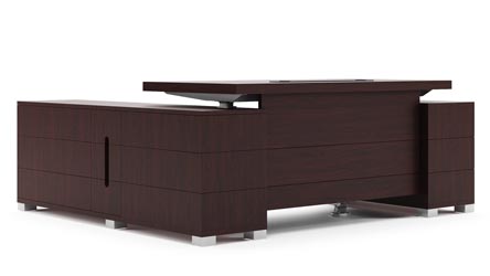 Ford Adjustable Height Desk with Return - Dark