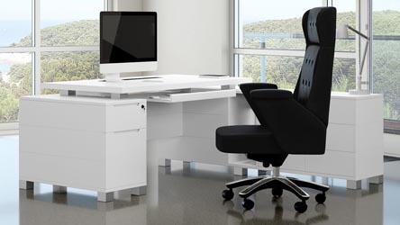 Ford Desk with Return - White