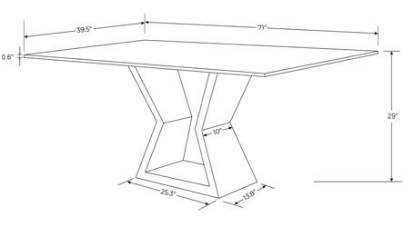 Grigio 71" Dining Table