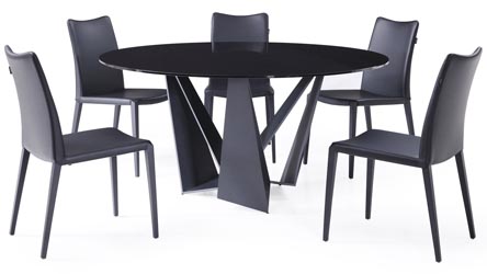 Serra 59" Round Dining Table - Smoked