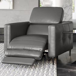 Zuri furniture modern luxor reclining chair with power headrests store