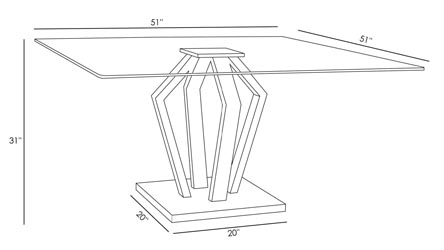 Aiden 51" Square Dining Table