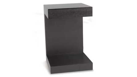 Cole Black Oak Side Table With Drawer | Zuri Furniture