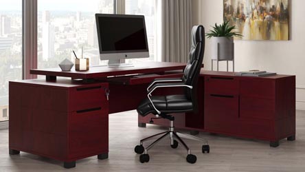 Ford Desk with Return - Mahogany