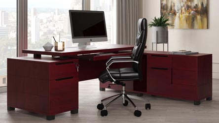 Ford Desk with Return - Mahogany