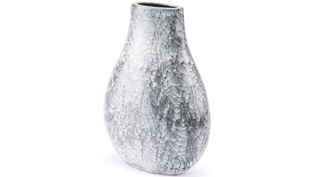 Grise Marbled Medium Vase Gray & White